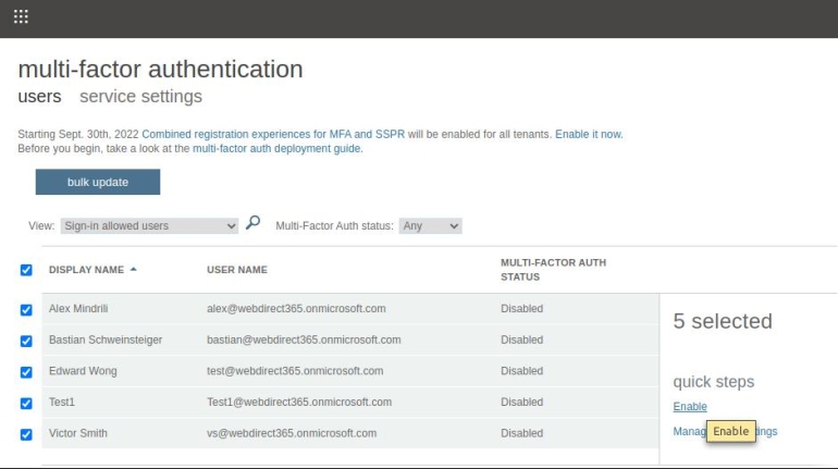 Enable Multi Factor Authentication Office 365 Full Guide